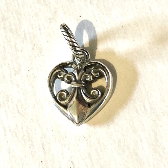 Brighton | Jewelry | Sold Brighton Fleur De Lis Heart Silver Charm ...